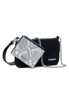 Desigual sac &agrave; &eacute;paule bandouli&egrave;re Delta Leda Black Snake Mone Mariona Crossbody Bag Black noir