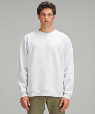 lululemon Steady State Pullover mit Rundhalsausschnitt f&uuml;r M&auml;nner - Gr&ouml;&szlig;e 2XL in Heathered Core Ultra Light Grey