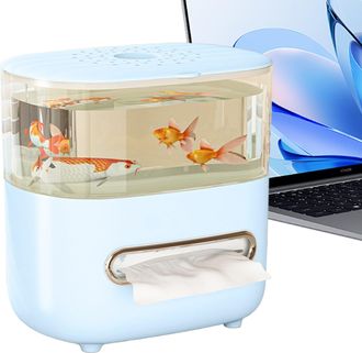 Generico Taschent&uuml;cher, Aquarium mit F&uuml;tterungsloch, moderne Abdeckung f&uuml;r Taschent&uuml;cher, Dekoration f&uuml;r Aquarium, f&uuml;r Zuhause, Wohnzimmer, Schlafzimmer, Bad, 