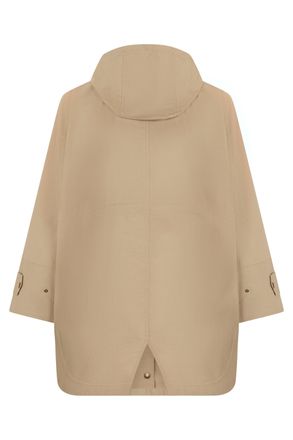 Moncler Womens Coat Hooded Cotton-Blend Beige