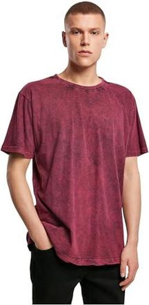 Build Your Brand Acid Washed Tee T-Shirt, Berry Black, XXXXL Homme