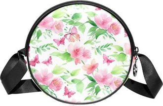 Generic Sac &agrave; bandouli&egrave;re rond pour femme, petit sac &agrave; bandouli&egrave;re avec fermeture &eacute;clair, bretelles r&eacute;glables, style d&eacute;contract&eacute;, pour femmes et filles