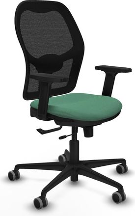 Piqueras y Crespo Jorquera Schreibtischstuhl mit 2D-Armen, h&ouml;henverstellbare Lendenwirbelst&uuml;tze, ausgestattet mit Syncro/Traslack und injiziertem Schaumstoff, Schwarz/S