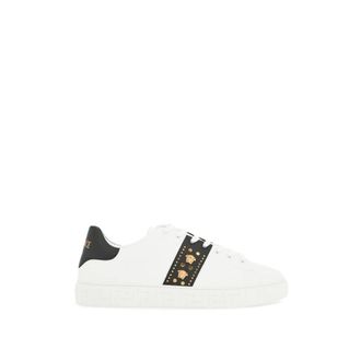 Versace Homme, Chaussures, Blanc, Taille: 40 EU Baskets Grecques clout&eacute;es