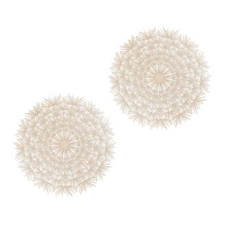 Lurrose 2 St&uuml;ck Blumenf&ouml;rmige Tischsets aus Langlebigem PVC Hohles L&ouml;wenzahn Design Dekorative Tassenmatten f&uuml;r Esszimmer Party