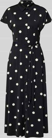 Oui Hemdblusenkleid im Allover-Look mit Bindeg&uuml;rtel