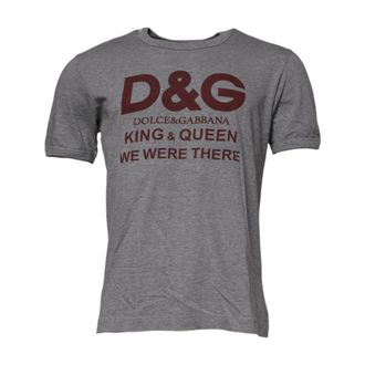 Dolce & Gabbana Homme, Tops, Gris, Taille: S Tee-shirt Graphique à Imprimé Logo