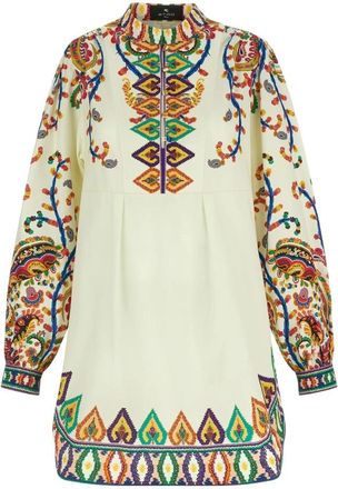 Etro Femme, Blouses et Chemises, Multicolore, Taille: 36 FR Mini-robe en popeline de coton &agrave; motif cachemire