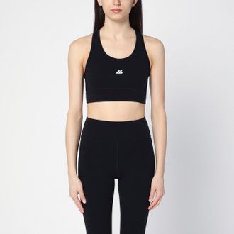 Balenciaga Schwarzes &auml;rmelloses Top Activewear aus mattem Nylon-Mischgewebe
