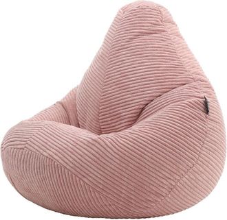 Icon Brand Pouf Fauteuil Velours Côtelé pour Enfants Dalton, Pouf de Chambre, Rose Aube, OEKO-TEX