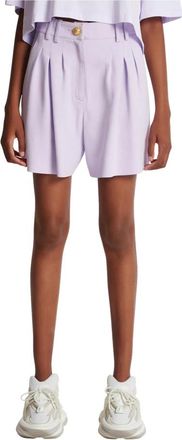 Balmain Femme, Shorts, Violet, Taille: 34 FR Flared Crepe Shorts