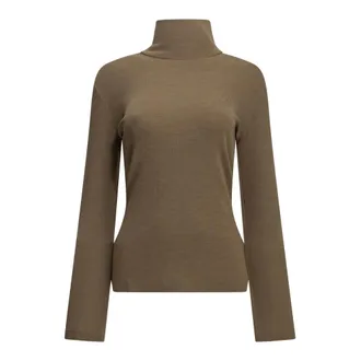 Max Mara MXMCono Pull &agrave; col roul&eacute; en laine - Femme - Pulls - Brun - Taille: 42 FR