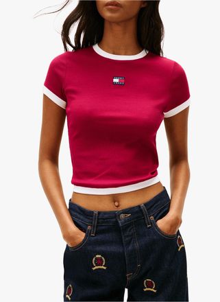 Tommy Hilfiger T-shirt c&ocirc;tel&eacute; en coton m&eacute;lang&eacute;