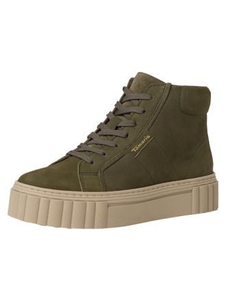 Tamaris Damen Schn&uuml;rstiefel Leder; OLIVE/gr&uuml;n; 38 EU