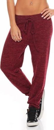 Malito more than fashion Malito Femme Boyfriend Pantalon Supersoft Doux Mouchet&eacute; Baggy Harem Aladin Yoga 5381 (Bordeaux)
