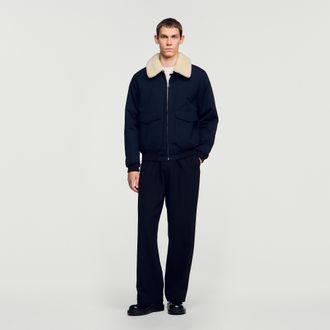Sandro Fliegerjacke mit Schaffellkragen