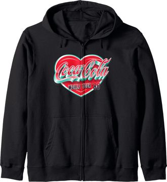 Coca Cola Ware World Tour 86 Vintage Heart Logo Kapuzenjacke