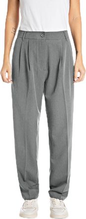 Replay Damen Stoffhose mit Bundfalten, Grau (Dark Grey Melange M23), 23