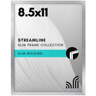 Americanflat 22x28 cm Bilderrahmen aus Kunststoff - 28x22 cm Fotorahmen mit bruchsicherer Scheibe - inklusive Ständer und integrierter Aufhängung für Hoch- und Que