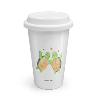 Mr. & Mrs. Panda To Go Becher Schildkr&ouml;ten Paar - Geschenk, Mitbringsel, Becher to go, Thermotasse, Thermobecher Kaffee, Liebesbeweis, f&uuml;r Ehemann