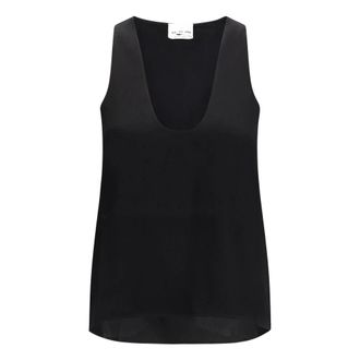 SA SU PHI D&eacute;bardeur en double satin - Femme - Tops - Noir - Taille: 44 FR