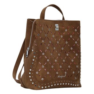 Desigual Femme, Sacs, Brun, Taille: ONE Size Yankee Metal Patch Sumy Mini Backpack