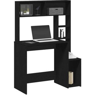 vidaXL Bureau avec &eacute;tag&egrave;res noir 100x45x140 cm bois ding&eacute;nierie - Vidaxl