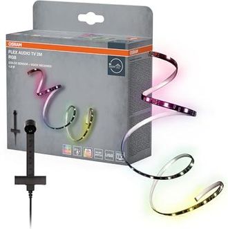 Osram FLEX AUDIOTV 2M RGB LED-Streifen, weiß, 3,7W, 50lm, integrierter Sound-Receiver, Farbsensor, lange Lebensdauer, einfache Montage, mit USB-Anschluss, s