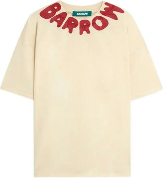 Barrow Barrow, Femme, Tops, Beige, Taille: 42 FR T-shirt avec D&eacute;tail Iconique