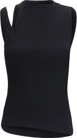 Courrèges Femme, Tops, Noir, Taille: 38 FR Haut asymétrique en coton style années 90