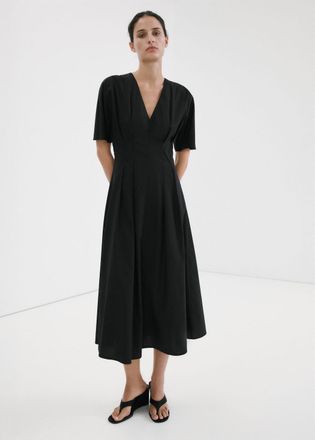 Mango Robe &eacute;vas&eacute;e lyocell noir - Femme - XXS - MANGO