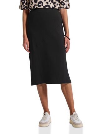 Street One Damen A361771 Knielanger Rock, Schwarz, 46W