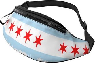 Generic Drapeau Avec De Hauts B&acirc;timents Sac Banane L&eacute;ger Sacs Banane R&eacute;glable Poche Poitrine Pour Sorties Course &Agrave; Pied V&eacute;lo &Agrave; Dos 14X35Cm