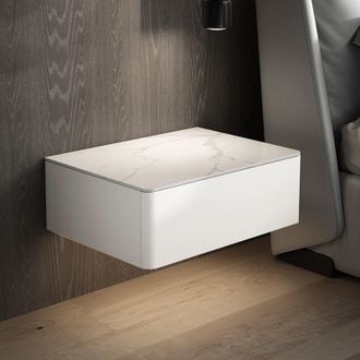 Generic Schwebender Nachttisch, Nachttisch Mit Schubladen Und Ger&auml;Uschloser Gleitschiene, Leicht Zu Reinigen for Schlafzimmer, Arbeitszimmer