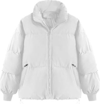 Generic Vestes dhiver courtes pour femmes, manteau bouffant, chaud, isol&eacute;, fermeture &eacute;clair, veste dext&eacute;rieur pour temps froid, l&eacute;g&egrave;re, matelass&eacute;e avec poches