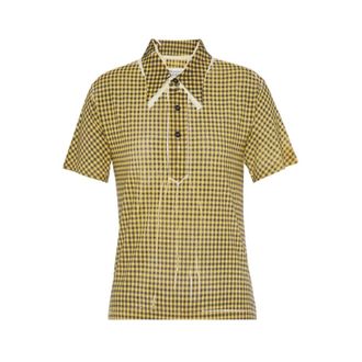 Maison Margiela Femme, Blouses et Chemises, Jaune, Taille: 40 FR Chemise Polo Vichy