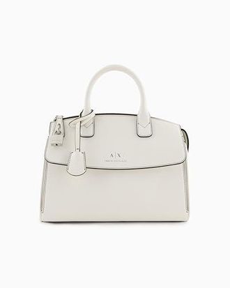 A|X Armani Exchange Jane Shopping Bag, Sac fourre-Tout en Toile Taille M Femmes, Snow White Fantasy, Unique