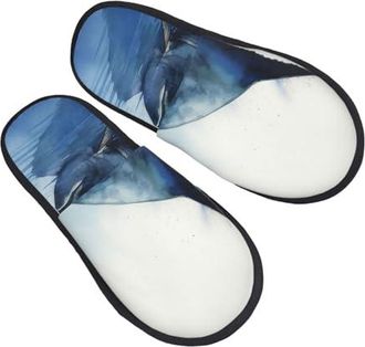 Generic Slippers Poisson Bleu Antid&eacute;rapant Pantoufles DHiver Peluche Chaussons DInt&eacute;rieur Pour Chambre Camping Automne L