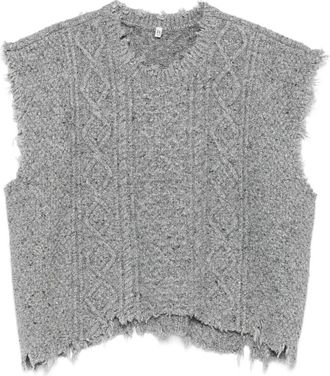 R13 Femme, Pulls, Gris, Taille: 40 FR Boyfriend Cable Sweater Vest