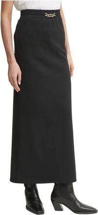 Twinset Femme, Jupes, Noir, Taille: 36 FR Jupe longue avec cha&icirc;ne ovale T