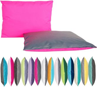 JACK 2-farbiges Wende Outdoor Lounge Kissen 30x50cm Dekokissen inkl. Füllung Wasserfest Sitzkissen Garten Stuhl, Farbe:Anthrazit - Pink