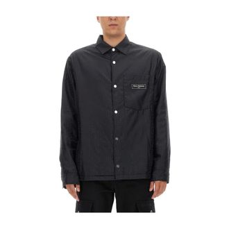 Balmain Homme, Vestes, Noir, Taille: 2XL Veste avec logo en polyamide, Fabriqu&eacute;e &agrave; Madagascar