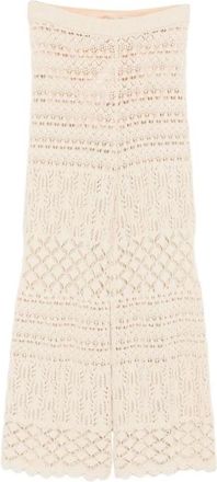 Semicouture Femme, Pantalons, Blanc, Taille: 38 FR Wide Pantalons