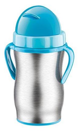 Tescoma Kinder-Isolierflasche mit Trinkhalm BAMBINI 300 ml, rostfrei, blau