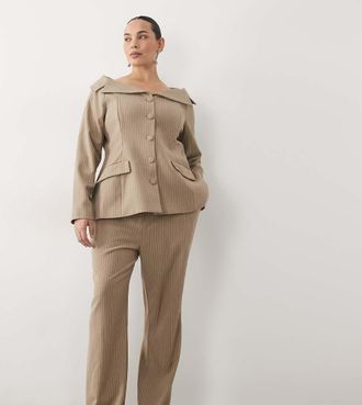 Asos Curve pantalon de costume &agrave; rayure fine-Multi