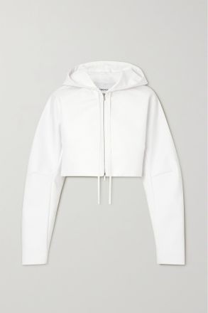 Ferragamo Verk&uuml;rzte Kapuzenjacke Aus Jersey - Wei&szlig;