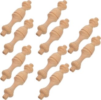Hemobllo 12 St&uuml;ck Kleiner Holzs&auml;ulen im R&ouml;mischen Stil Unbehandelte Hartholz Dekoraufs&auml;tze 7,5x1,8cm f&uuml;r M&ouml;bel Treppengel&auml;nder Selbstgemacht Zierelemente f&uuml;r W