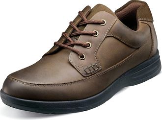 Nunn Bush Herren Cam Moc Toe Oxford Casual Schnürung mit Komfort-Gel und Memory-Schaum, Braun (Braun Crazy Horse), 45 EU