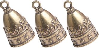 Pretyzoom 3 St&uuml;ck Teiliges Messing Glocken Anh&auml;nger Kleine Mini Glocken f&uuml;r DIY Schmuckherstellung Antik Chinesischer Stil Leichte Dekorative Windspiel Haustier