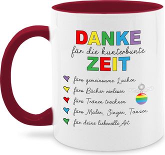 Shirtracer Tasse Tassen 325ml - Danke f&uuml;r die kunterbunte Zeit | Abschiedsgeschenk Erzieherin | Erzieherin Geschenk zum Abschied | F&uuml;r Erzieher Abschiedsgeschenk